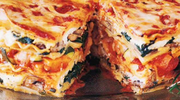 Mile High Veggie Lasagna Pie Recipe - Flavorite