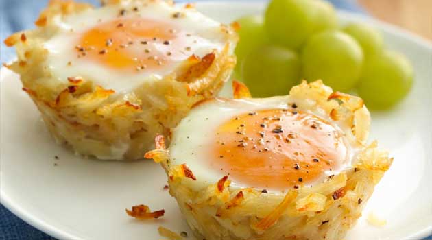 Egg Topped Hash Brown Nests Recipe - Flavorite